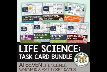 Getting Nerdy® Science—Life Science: Task Card Bundle