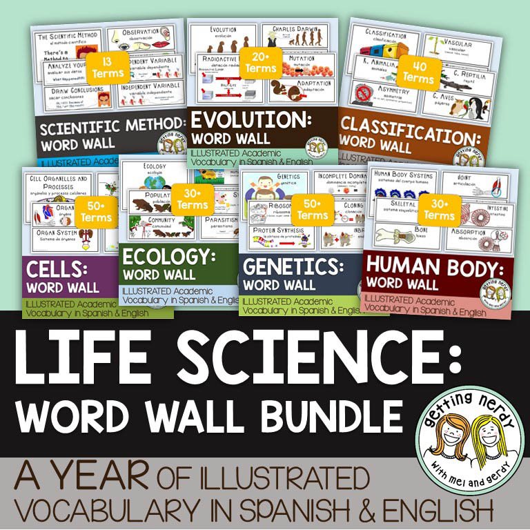 Getting Nerdy® Science—Life Science: Word Wall Bundle
