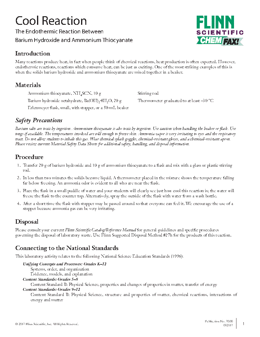 Cool Reaction | Flinn Scientific