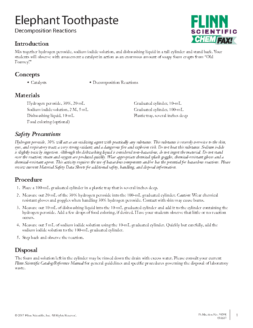 Elephant Toothpaste Ingredients