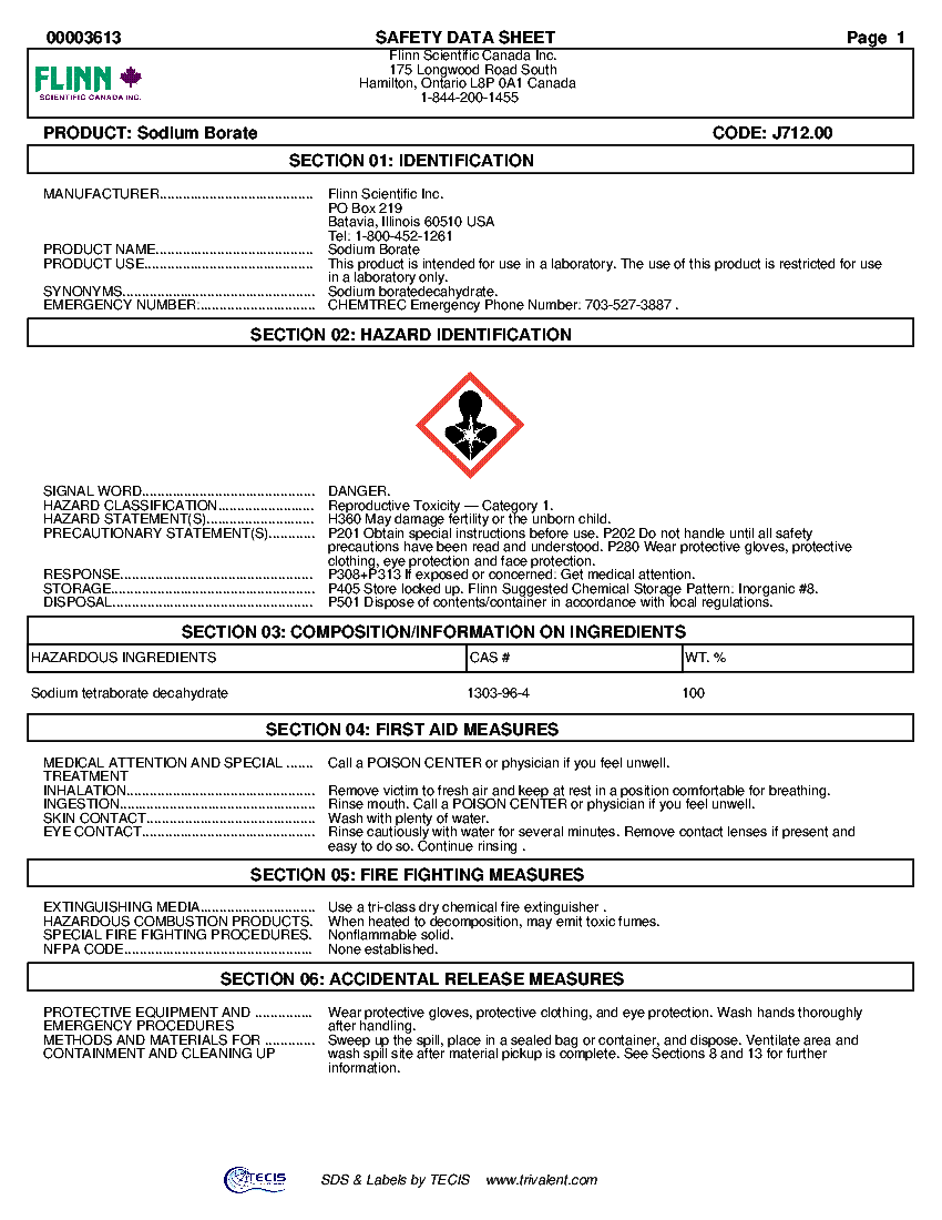 Sodium Borate | Flinn Scientific
