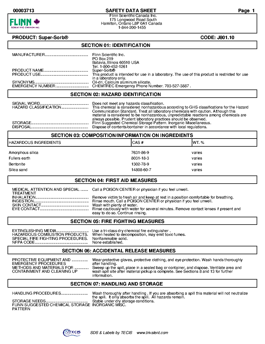 Super Sorb | Flinn Scientific