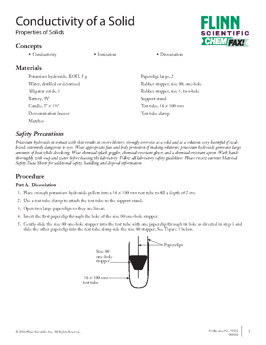 Conductivity of a Solid | Flinn Scientific