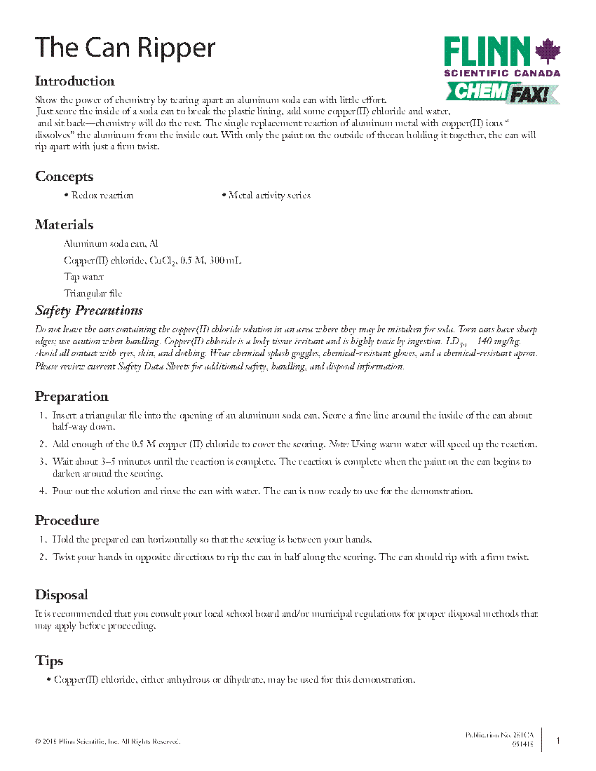 The Can Ripper | Flinn Scientific