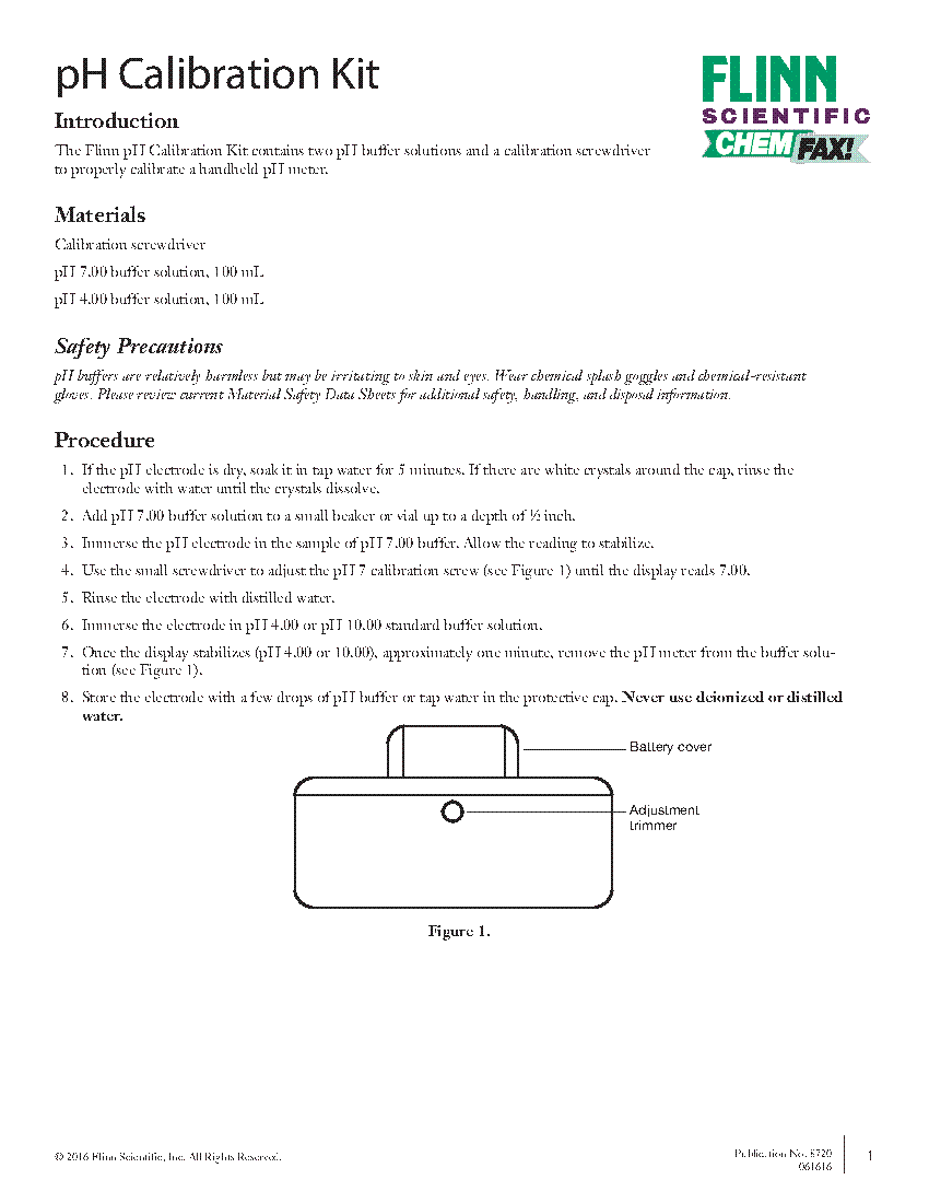 pH Calibration Kit | Flinn Scientific
