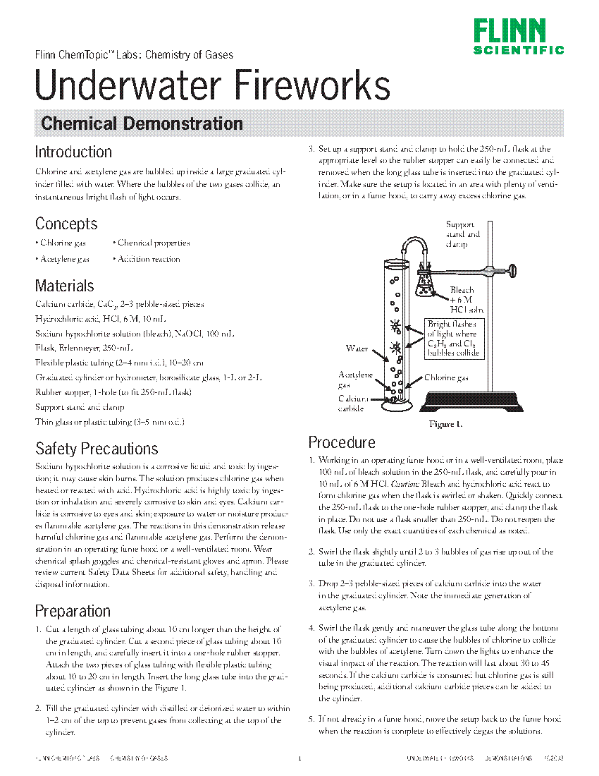 Underwater Fireworks: Chemical Demonstration—ChemTopic™ Lab Activity ...